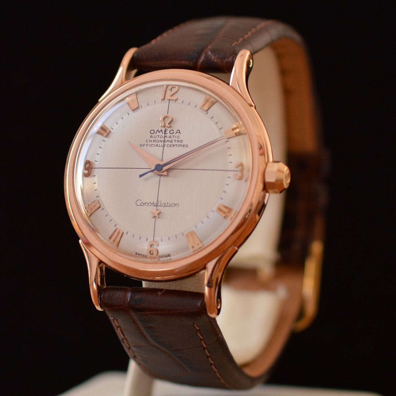 Omega constellation cal. 352 omega 18k gold self winding wrist watch ...