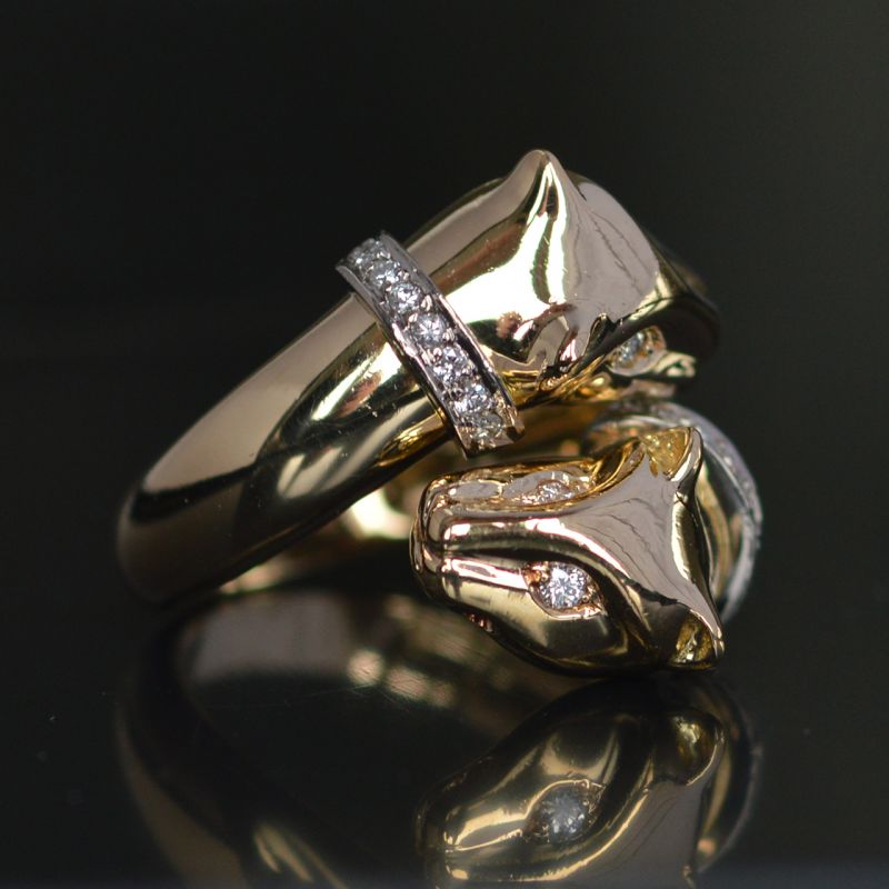 Gold & diamond Panthere ring - Rocks and Clocks