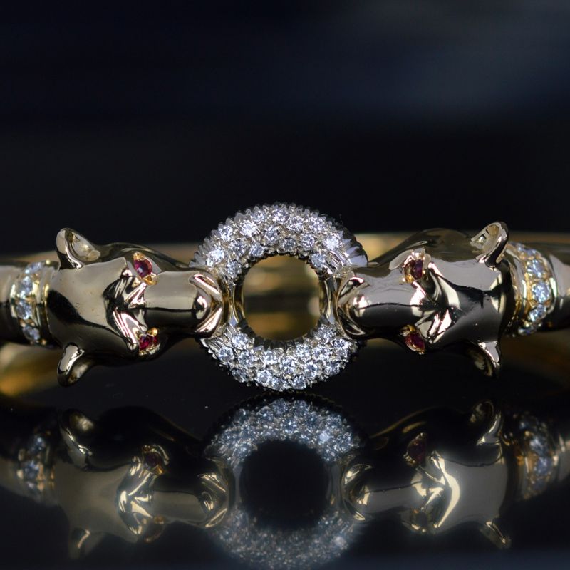 Gold & diamond Panthere bracelet - Rocks and Clocks