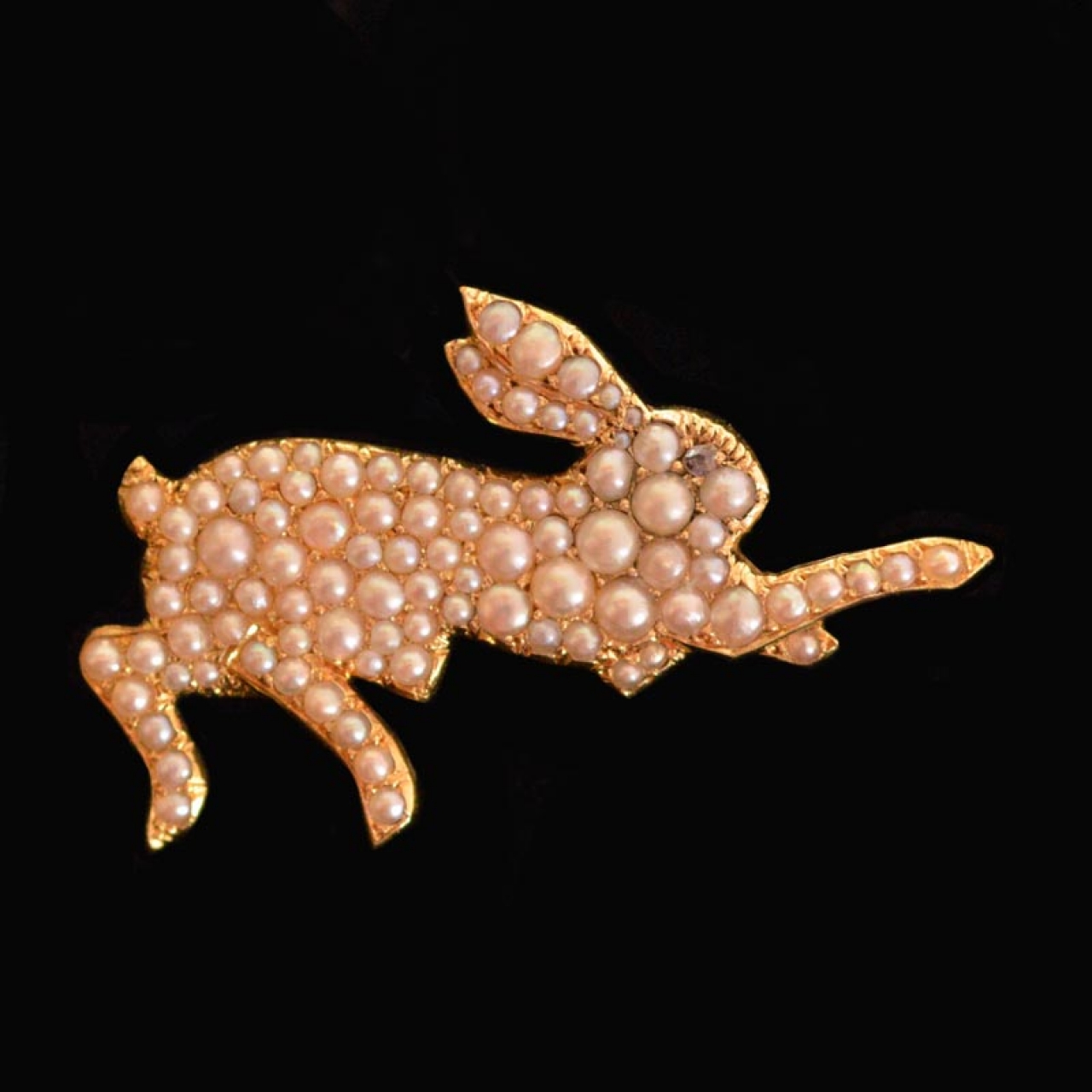 France 19th century hare brooch - Rocks and Clocks